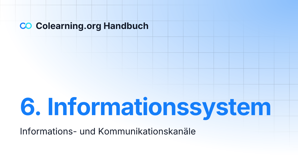 6. Informationssystem | Colearning.org Handbuch